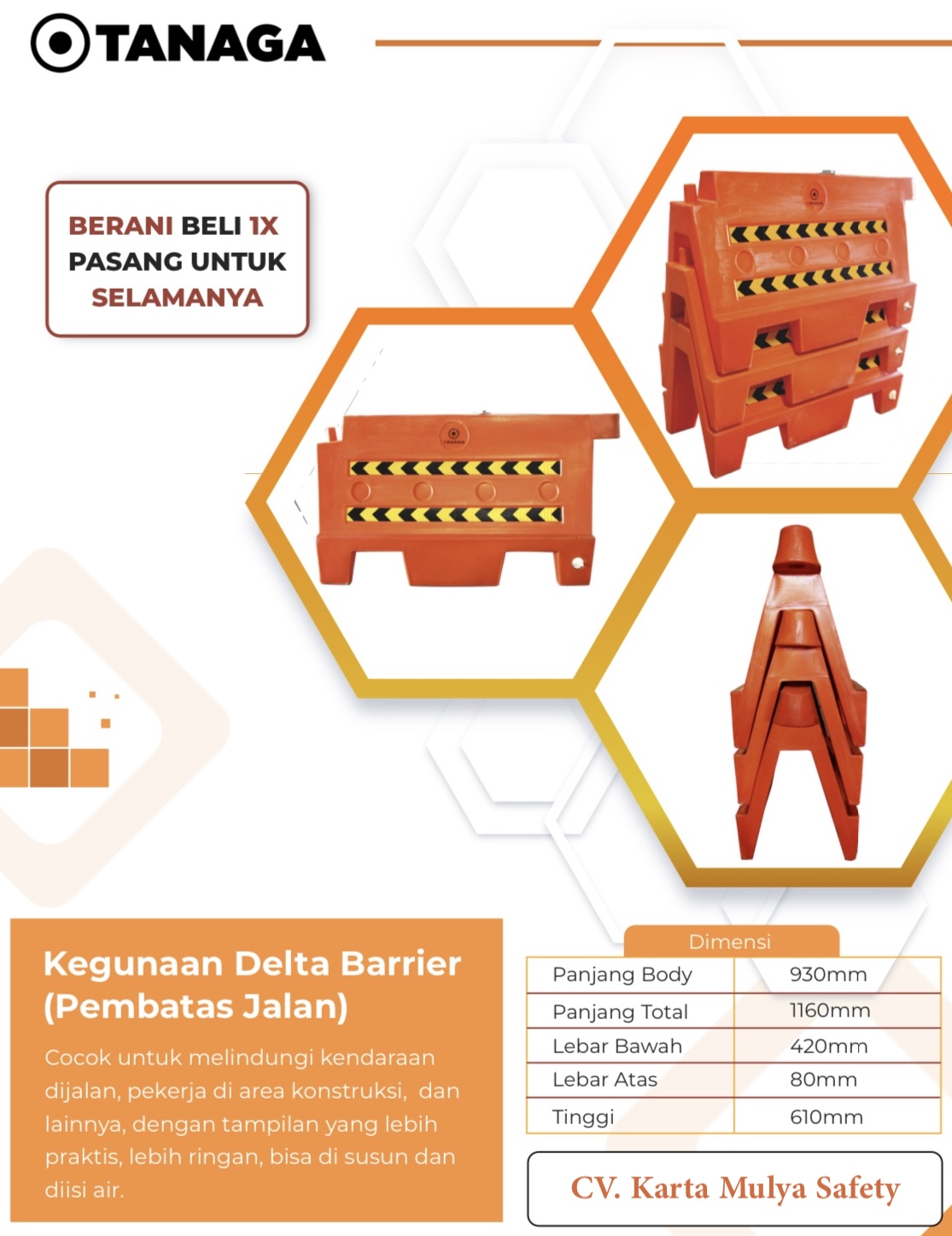 Road barrier Tanaga tipe Delta | Karta Mulya Safety